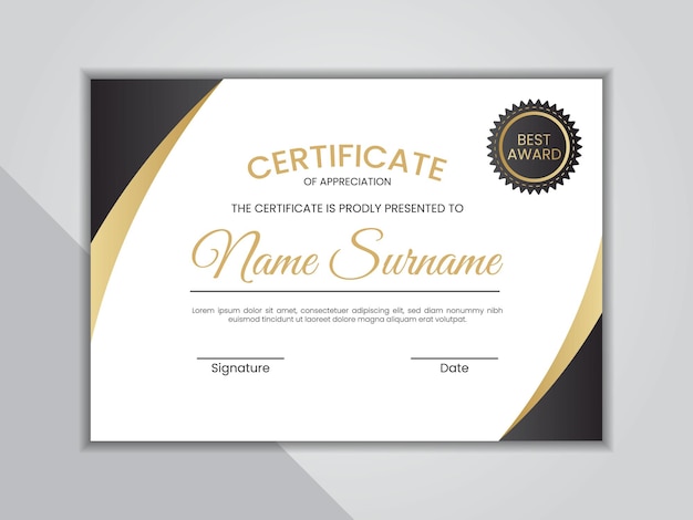 Premium Vector Stylish Modern Abstract Certificate Design Template