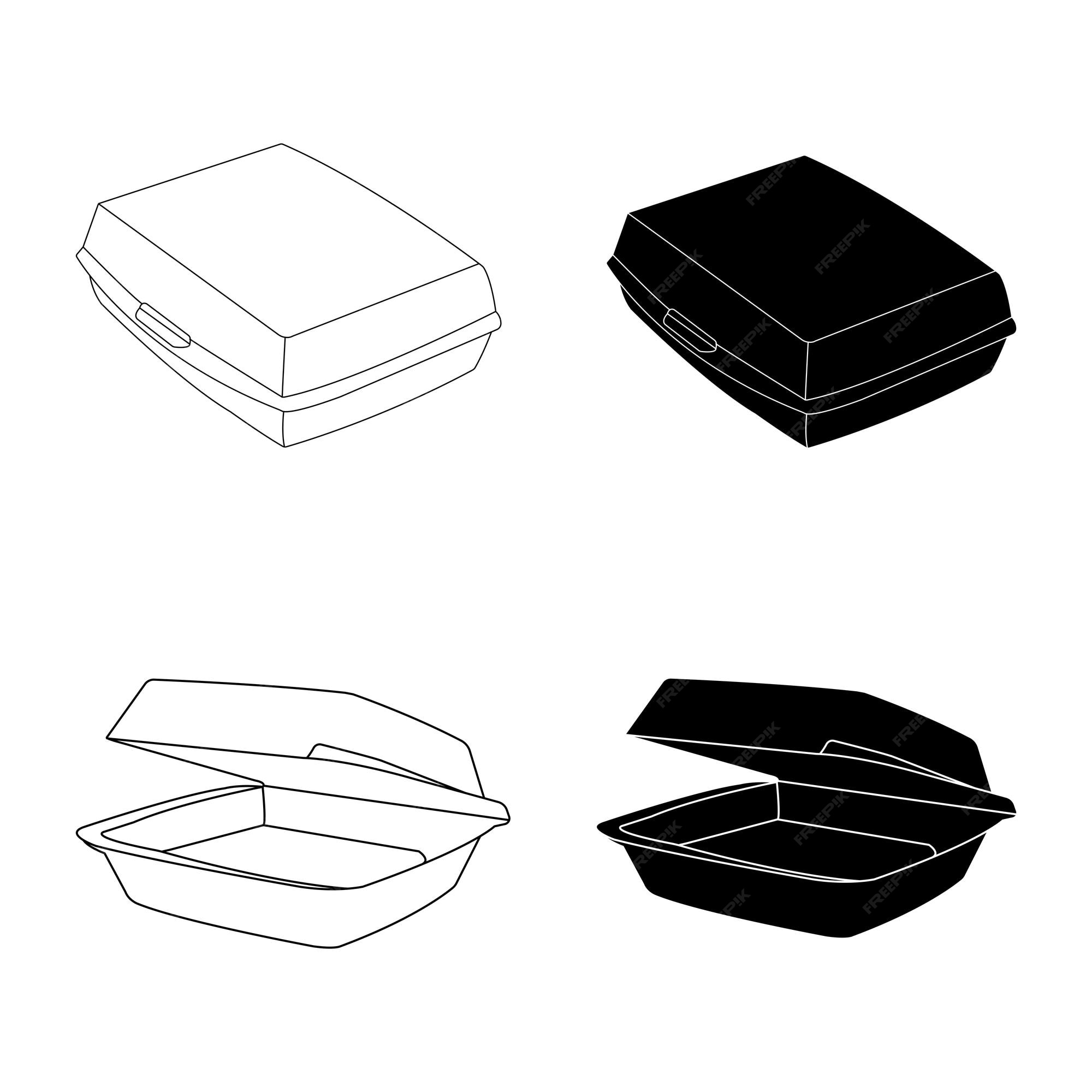 Premium Vector | Styrofoam lunch box icon vector illustration design Premium Vector | Styrofoam lunch box icon vector illustration design