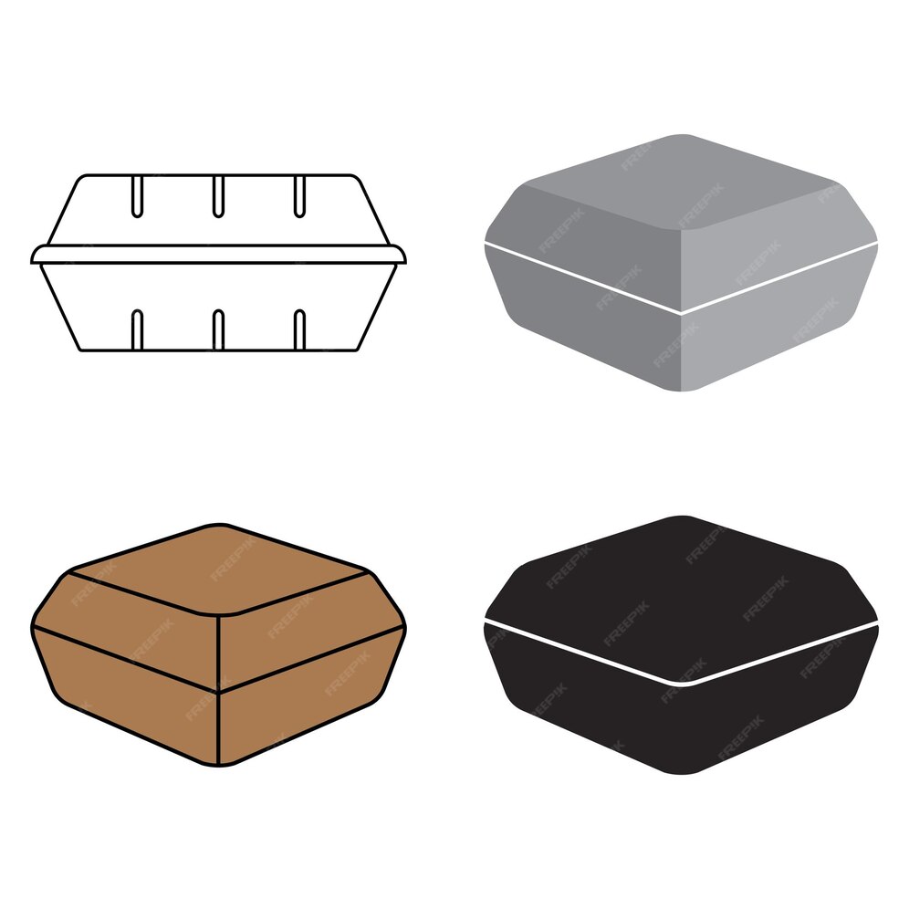 Premium Vector | Styrofoam lunch box icon Premium Vector | Styrofoam lunch box icon