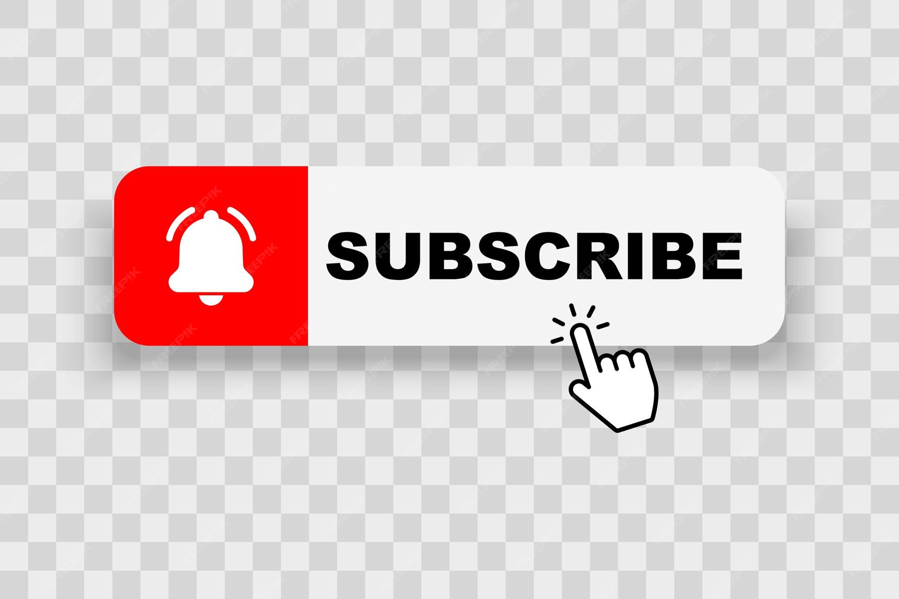 Premium Vector | Subscribe button with pointer clicking hand cursor clicking on subscribe button ...