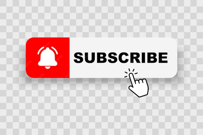 Premium Vector | Subscribe button with pointer clicking hand cursor clicking on subscribe button ...