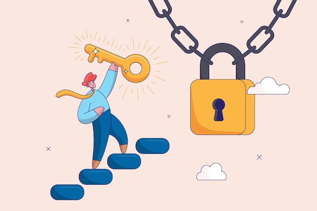 Premium Vector | Success business concept Golden key to unlock solve ... Premium Vector | Success business concept Golden key to unlock solve ...