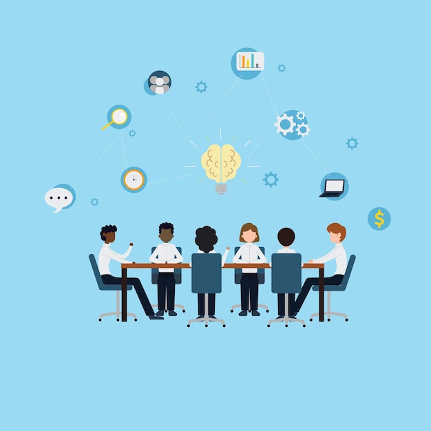 Premium Vector | Successful meeting and business planning illustrations Premium Vector | Successful meeting and business planning illustrations