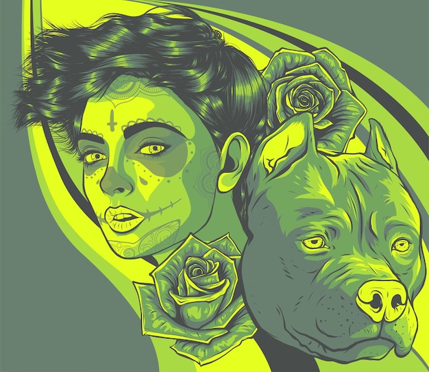 Premium Vector | Sugar skull lady vector illustration Premium Vector | Sugar skull lady vector illustration