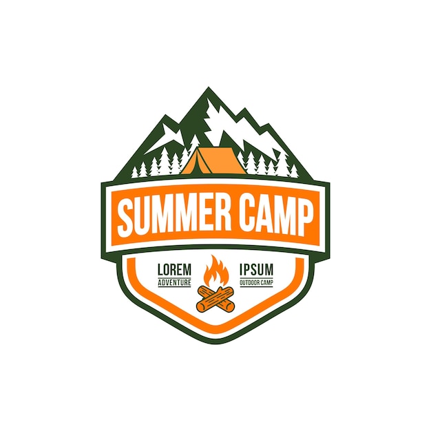 Premium Vector Summer Camp Badge Logo Vector Template