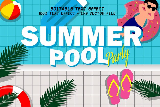 Premium Vector | Summer pool party text effect Premium Vector | Summer pool party text effect