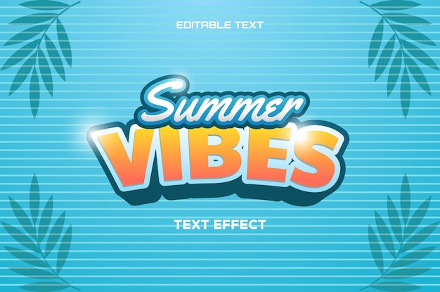 Premium Vector Summer Vibes Editable Text Effect Design