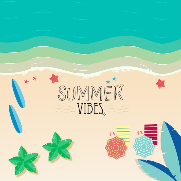 Premium Vector | Summer vibes flat vector design Premium Vector | Summer vibes flat vector design