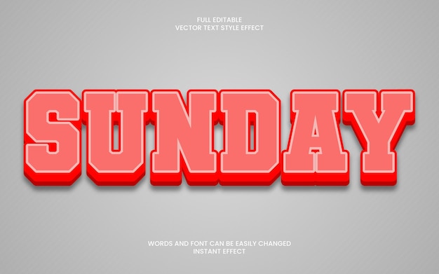 Premium Vector | Sunday text effect Premium Vector | Sunday text effect