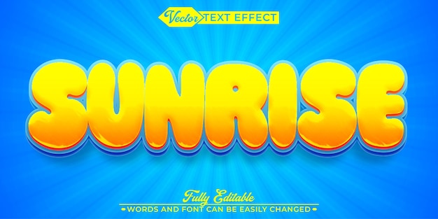 Premium Vector | Sunrise Vector Editable Text Effect Template Premium Vector | Sunrise Vector Editable Text Effect Template