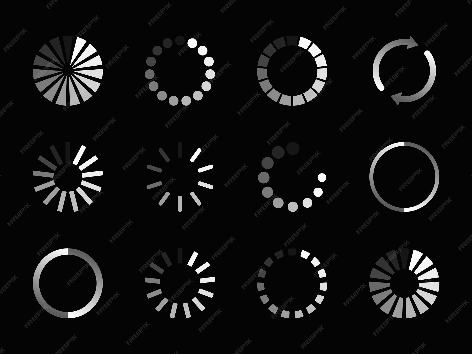 Premium Vector | Super set different load icon. circle website buffer ...