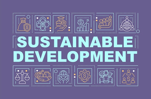 Premium Vector | Sustainable development word concepts dark blue banner Premium Vector | Sustainable development word concepts dark blue banner