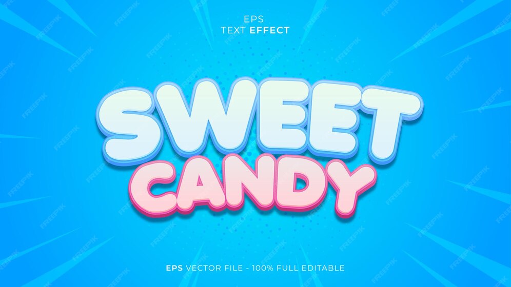 Premium Vector Sweet Candy Editable Text Effect Font