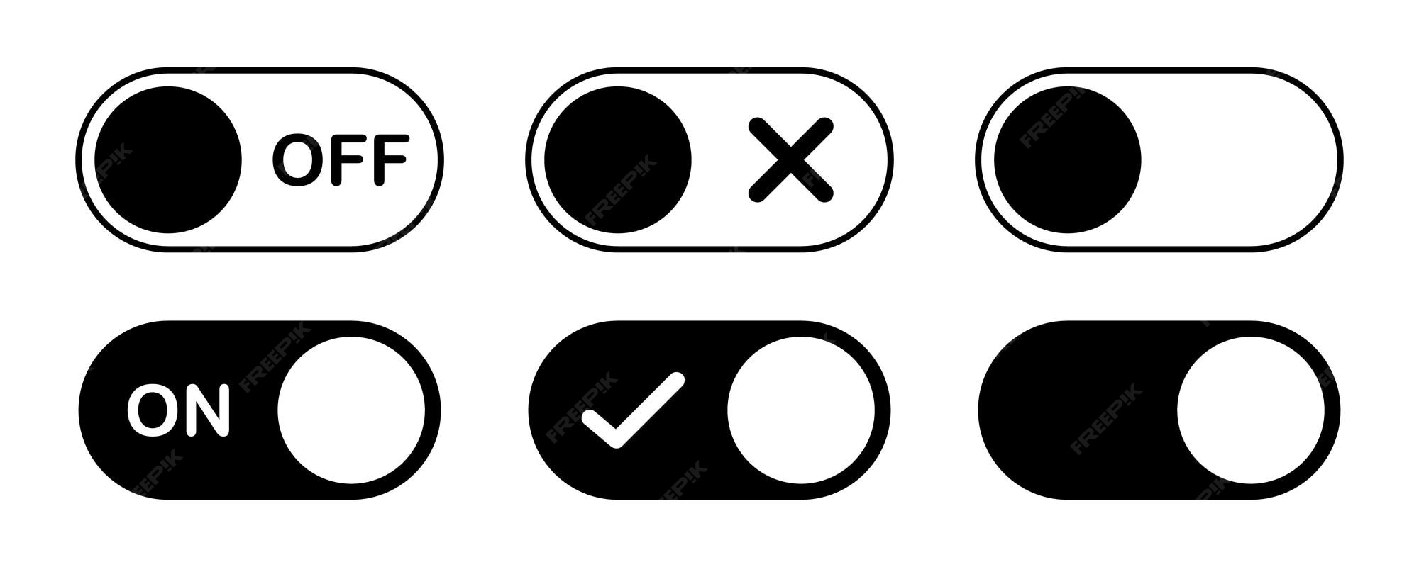 Premium Vector | Switch buttons on and off toggle switch icons switch to day and night mode ...