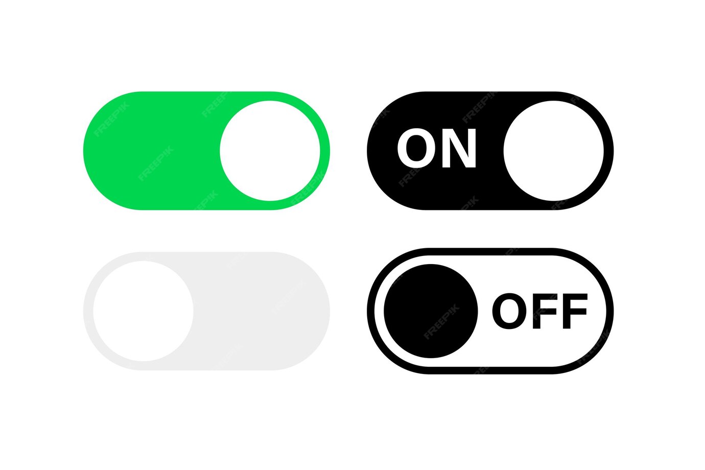 Premium Vector | Switch toggle buttons ON OFF. Vector isolated web ...