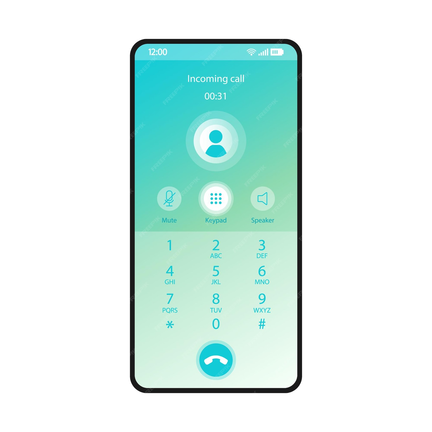 Premium Vector | Switched keypad smartphone interface vector template ...