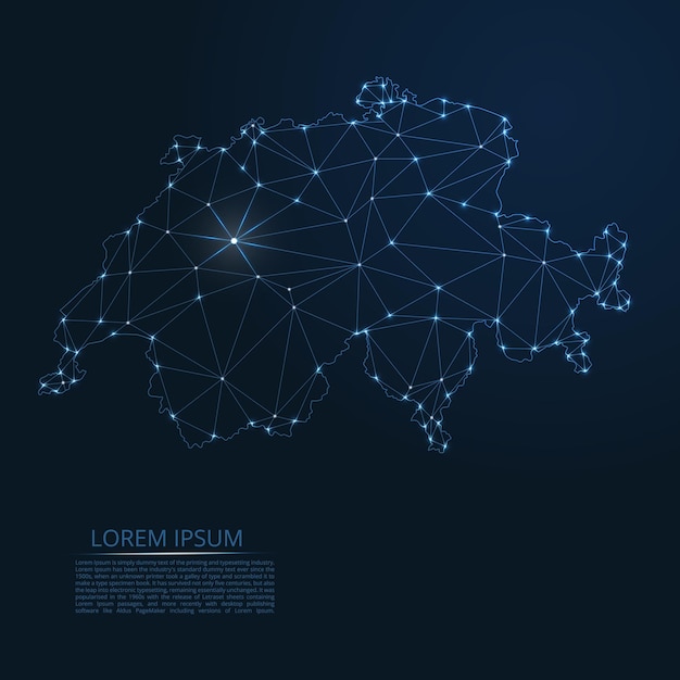 Premium Vector | Switzerland communication network map vector low poly ... Premium Vector | Switzerland communication network map vector low poly ...