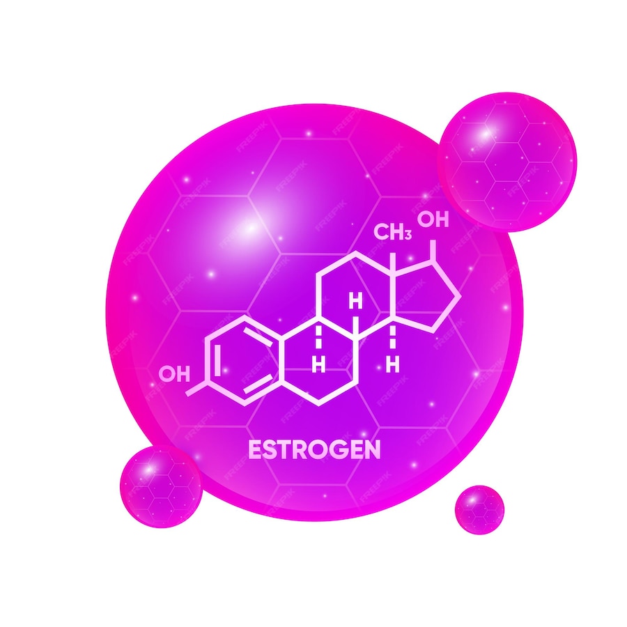 Premium Vector Symbol Of Estrogen Skeletal Formula Logo Molecular