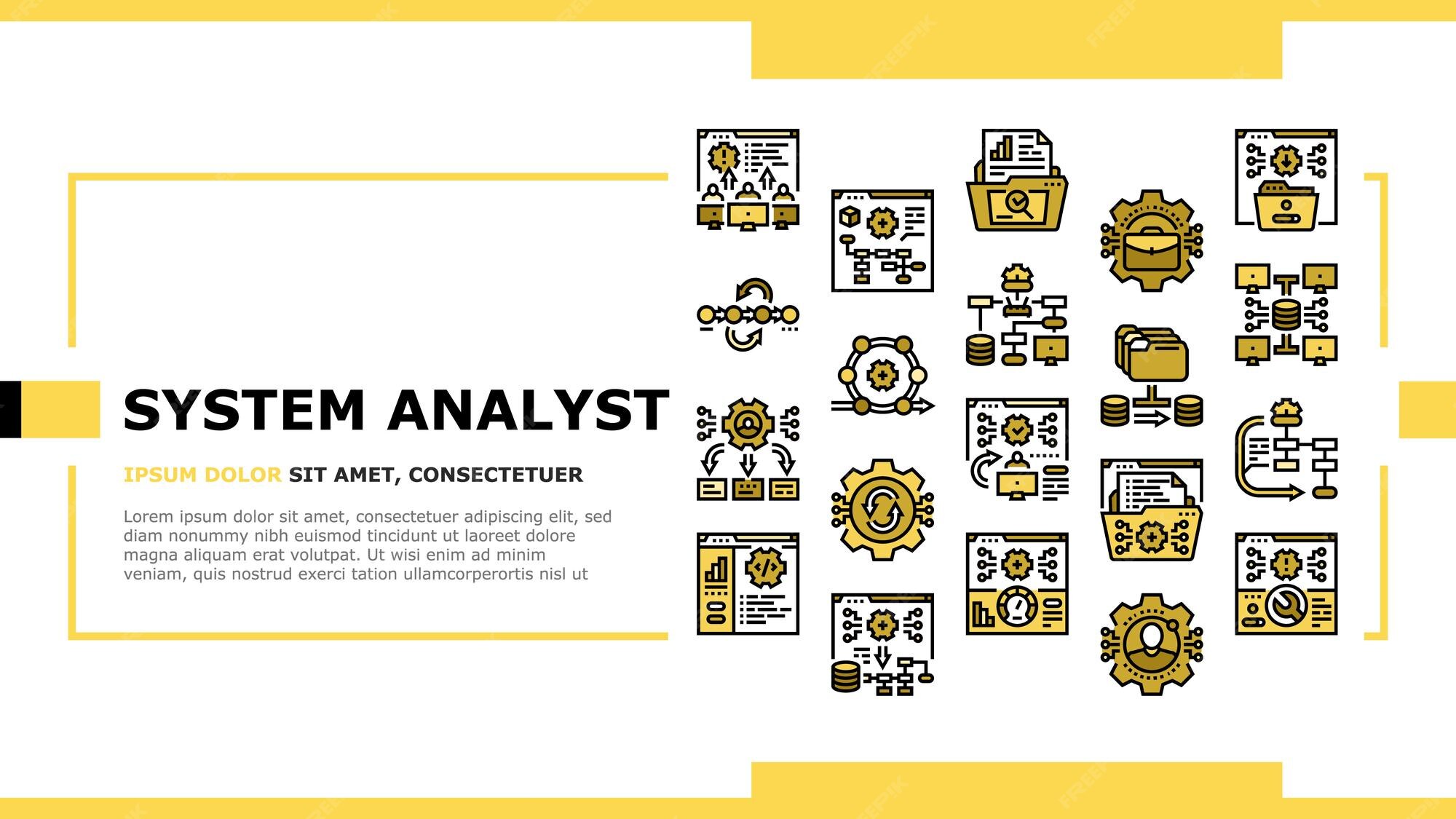 Premium Vector System Analyst Data Landing Web Page Vector Analysis