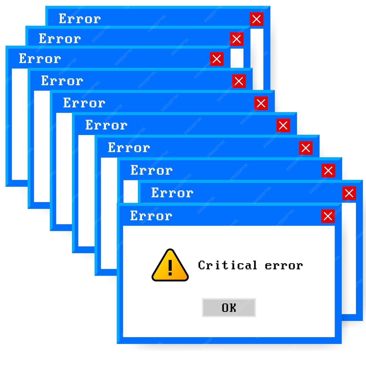 Premium Vector | System error vector icon failure pc interface error message computer window ...