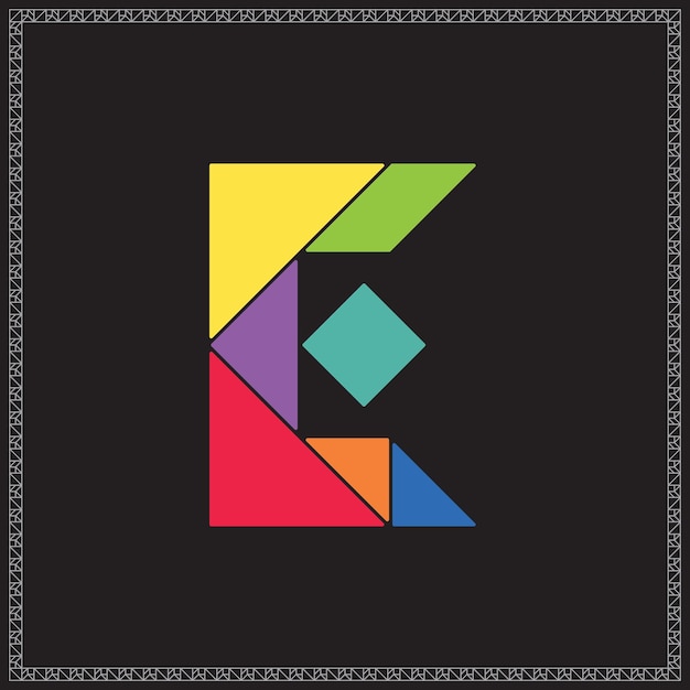 Premium Vector | Tangram Puzzle Letter E Alphabet Colorful Geometric ... Premium Vector | Tangram Puzzle Letter E Alphabet Colorful Geometric ...