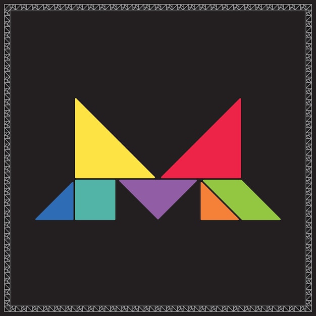 Premium Vector | Tangram Puzzle Letter M Alphabet Colorful Geometric ... Premium Vector | Tangram Puzzle Letter M Alphabet Colorful Geometric ...