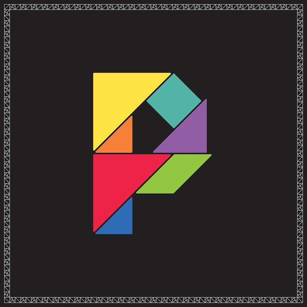 Premium Vector | Tangram Puzzle Letter P Alphabet Colorful Geometric ... Premium Vector | Tangram Puzzle Letter P Alphabet Colorful Geometric ...