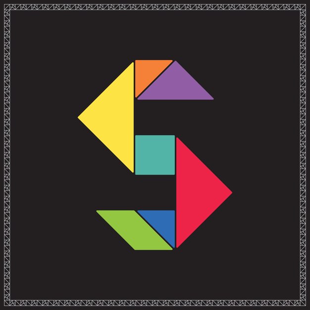 Premium Vector | Tangram Puzzle Letter S Alphabet Colorful Geometric ... Premium Vector | Tangram Puzzle Letter S Alphabet Colorful Geometric ...