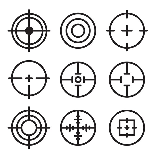 Premium Vector | Target line vector icon set Premium Vector | Target line vector icon set