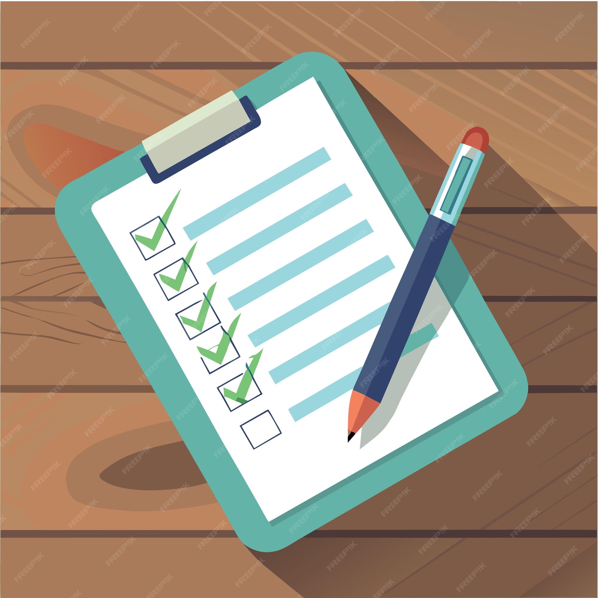 Task checkmark To Do List checkbox written with pen on white paper notepad on wood table in soft ...