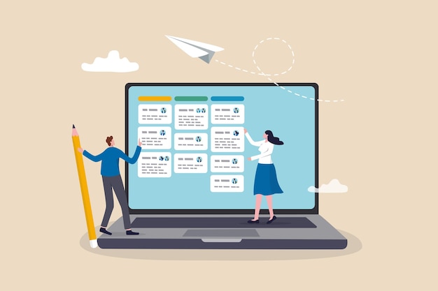 Premium Vector | Task management software to organize project tasks ... Premium Vector | Task management software to organize project tasks ...