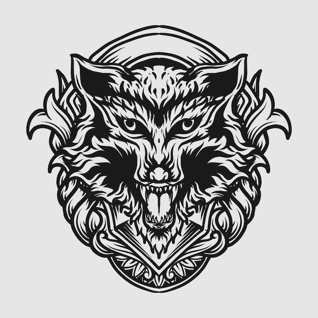 Premium Vector Tattoo And T Shirt Design Black And White Hand Drawn