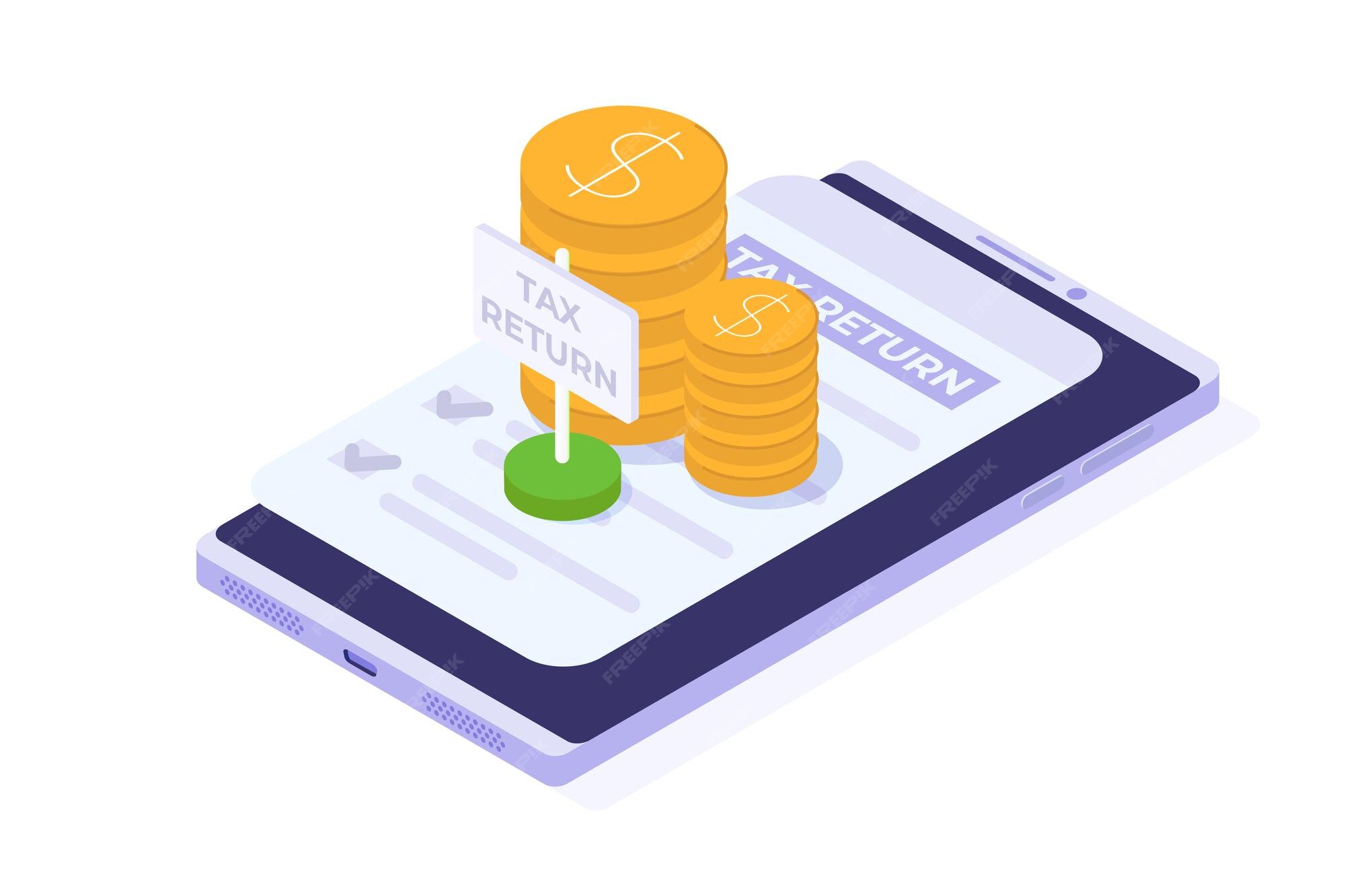 Premium Vector | Tax return concept isometric vector illustration Premium Vector | Tax return concept isometric vector illustration
