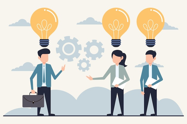 Premium Vector | Team Collaboration and Innovation Concept Illustration Premium Vector | Team Collaboration and Innovation Concept Illustration