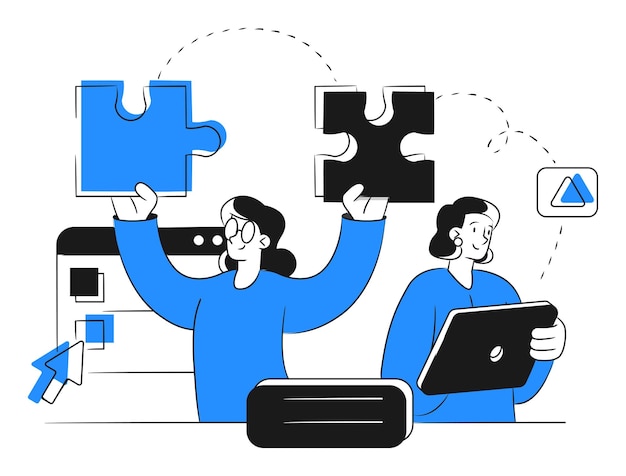 Premium Vector | Teamwork and problemsolving concept illustration Premium Vector | Teamwork and problemsolving concept illustration