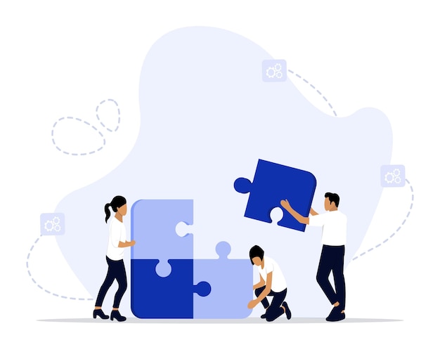 Premium Vector | Teamwork puzzle concept illustration Premium Vector | Teamwork puzzle concept illustration