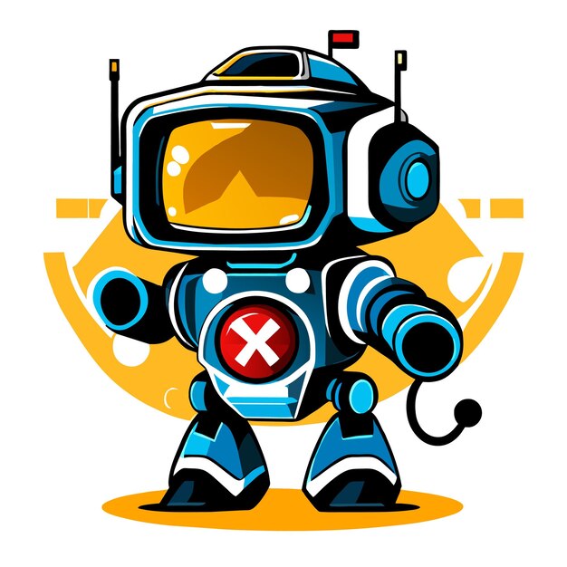 Premium Vector | Tech marvels little robot graphics creating design magic Premium Vector | Tech marvels little robot graphics creating design magic