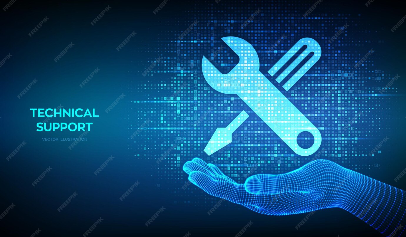 Premium Vector | Technical support icon made with binary code in ...