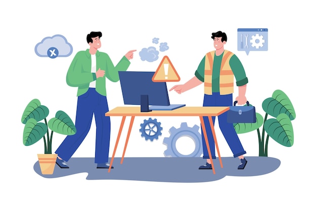 Premium Vector | Technical support representative troubleshooting ... Premium Vector | Technical support representative troubleshooting ...