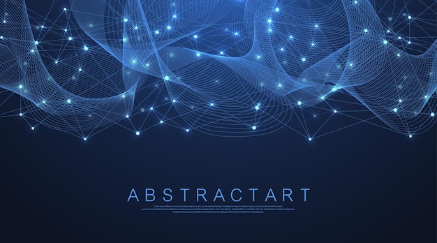 Premium Vector Technology Abstract Lines And Dots Connection Background Connection Digital