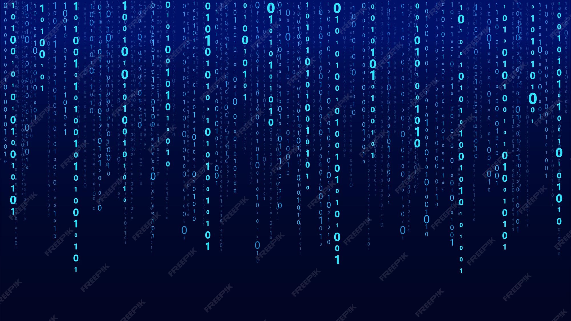 Premium Vector | Technology binary code Random falling blue digits on screen Hacked software ...