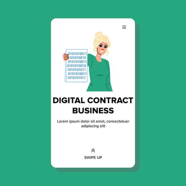 Premium Vector | Technology digital contract business vector Premium Vector | Technology digital contract business vector