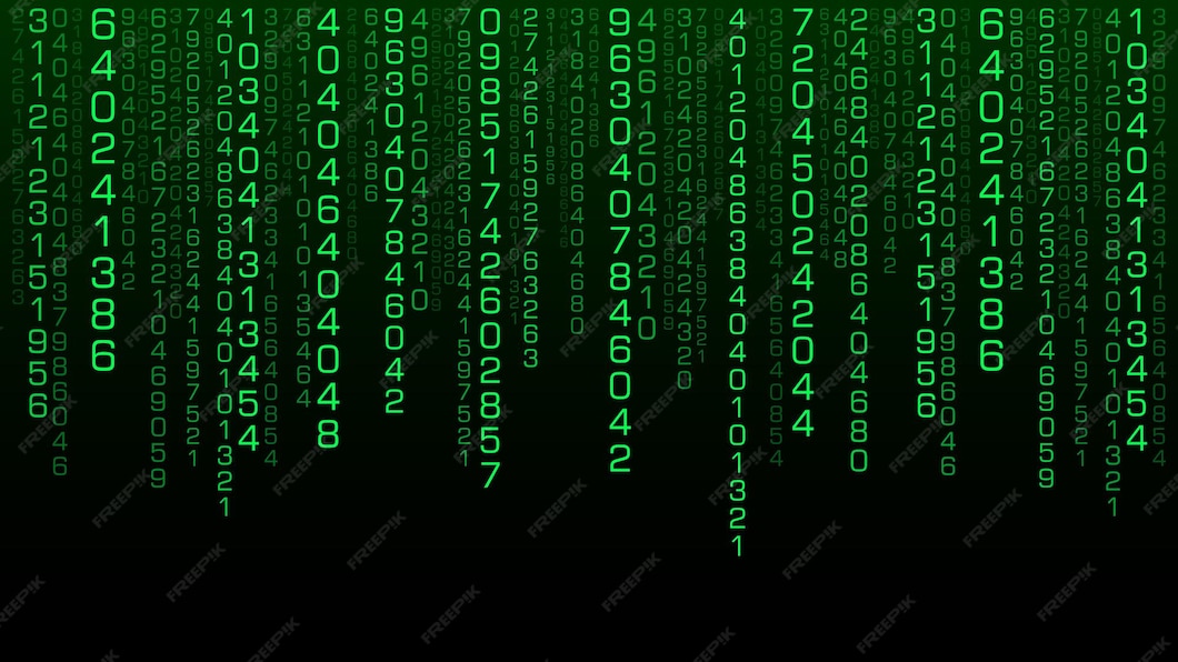 Premium Vector | Technology matrix background Cyber security with falling numbers on screen ...