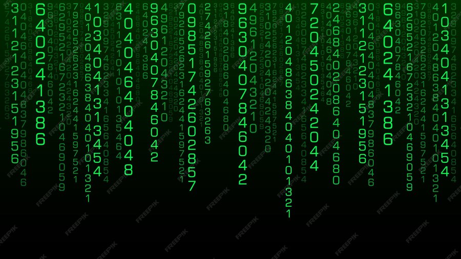 Premium Vector | Technology matrix background Cyber security with falling numbers on screen ...