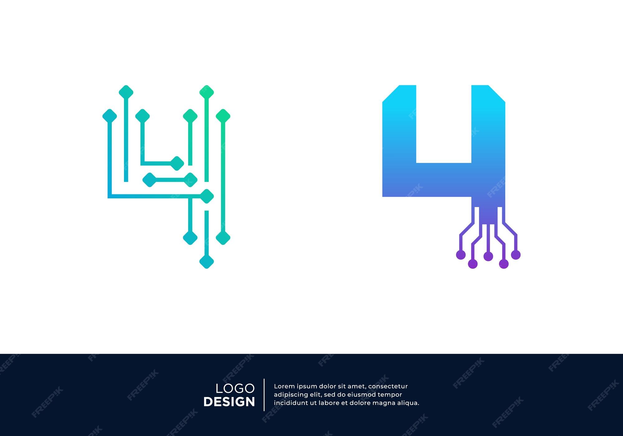 Premium Vector | Technology number 4 logo design creative and modern ... Premium Vector | Technology number 4 logo design creative and modern ...