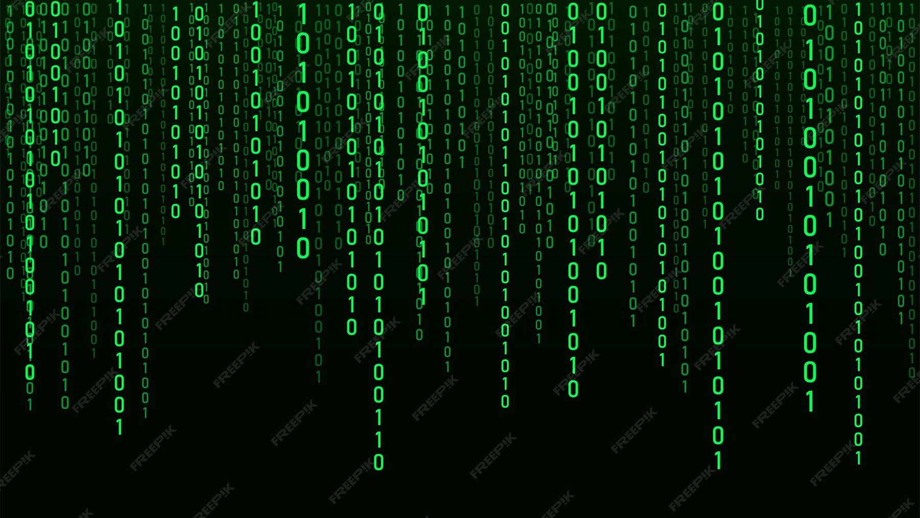 Premium Vector | Technology vector binary code random falling digits on screen hacked software ...