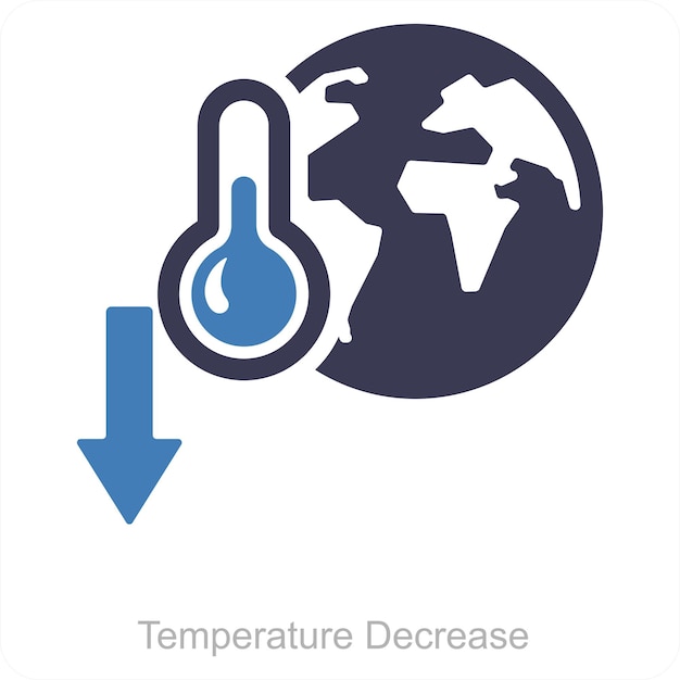 Premium Vector | Temperature decrease and weather icon concept