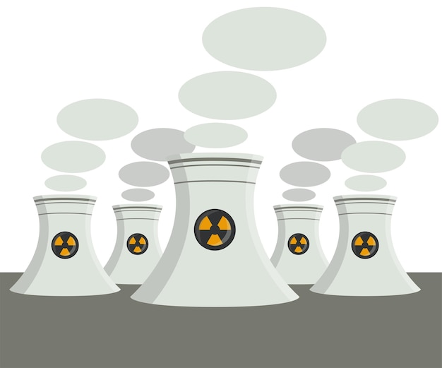 Premium Vector Template Of Nuclear Power Plants Release Vapors Of