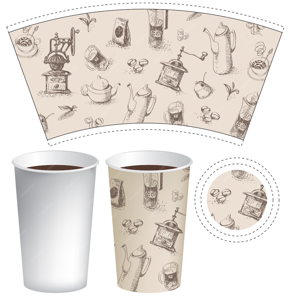 Premium Vector Template For A Paper Cup On The Theme Coffee