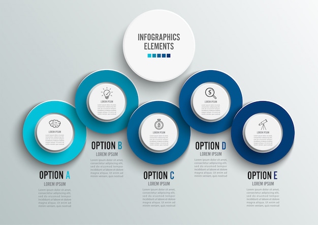 Premium Vector | Template Timeline Infographic colored horizontal Premium Vector | Template Timeline Infographic colored horizontal